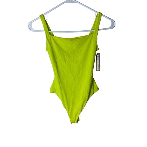 SKIMS | Tops | Skims Fits Everybody Square Neck Bodysuit In Neon Yellow ...